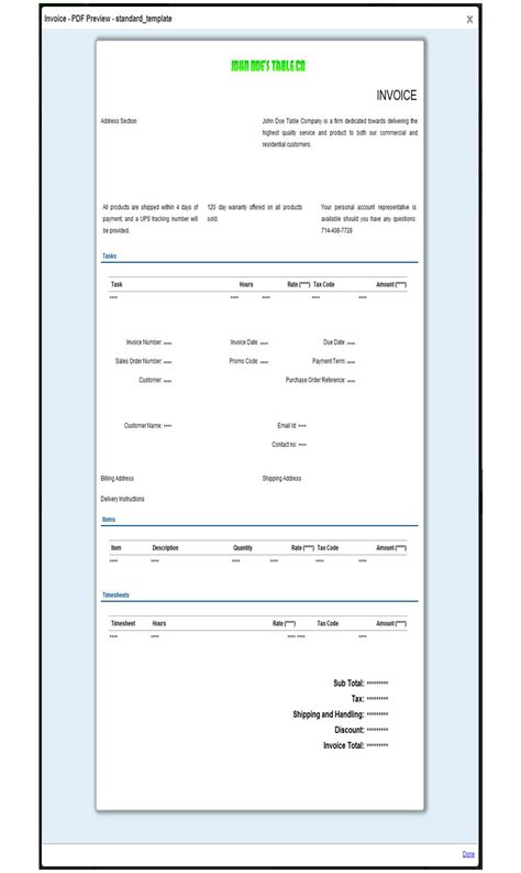 can i create a custom pdf template for my invoices apptivo