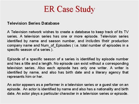 Database Management Systems Entityrelationship Model Database Design Why