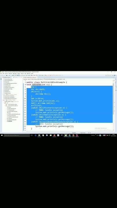 try with multiple catch blocks youtube