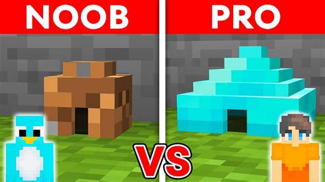 Noob VS Pro SAFEST TINY HOUSE BUILD CHALLENGE YouTube