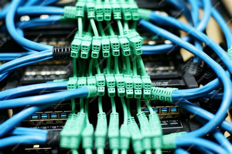 Premium Photo Ethernet Cables Connected To Server Rack For Network Connectivity And Data Premium Photo Ethernet Cables Connected To Server Rack For Network Connectivity And Data