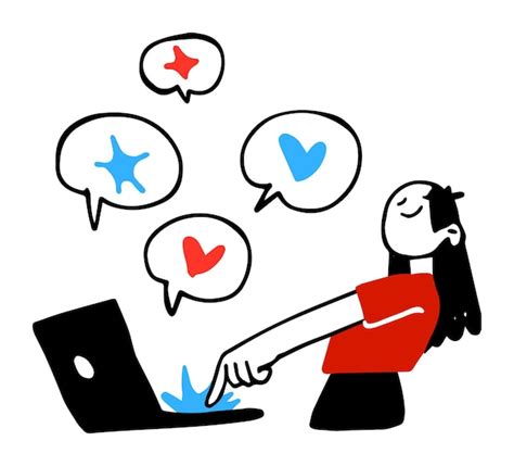 Premium Vector Woman Engaging In Social Media Activities