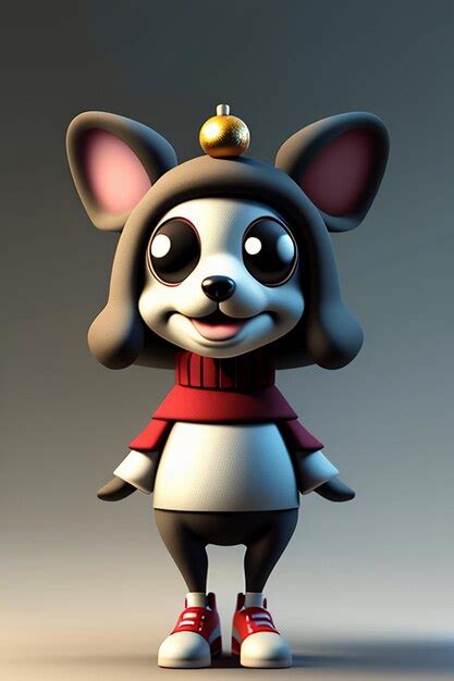 Perro Mascota Antropomórfico Representación 3d Modelo De Personaje