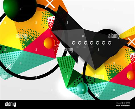 Vector Color Geometric Abstract Composition Triangular And Polygonal Design Elements Digital