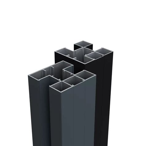 Boston Alu H Paal 75x75mm 190cm Ral7016 Incl Afwerkprofiel 614622