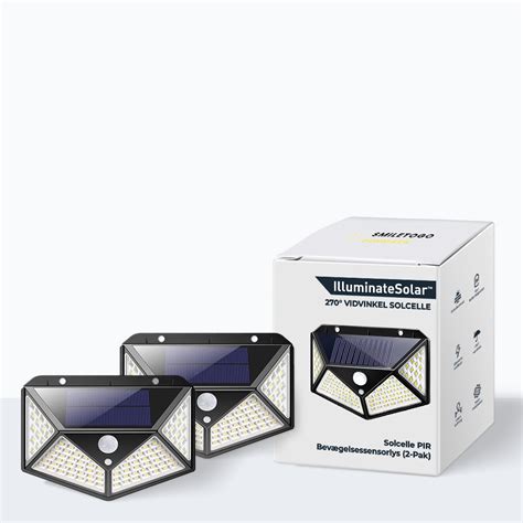270° Vidvinkel Solcelle Pir Bevægelsessensorlys 2 Pakker