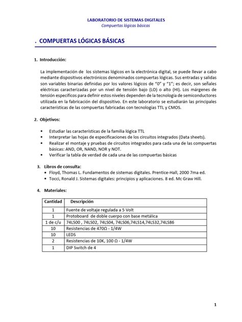 Lab 1 Compuertas Logicas Basicas Pdf Puerta Lógica Cmos