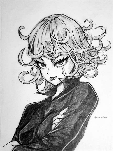 Man Sketch Sketch Book Fubuki Saitama Painting Of Girl Canvas Painting Tatsumaki One Punch