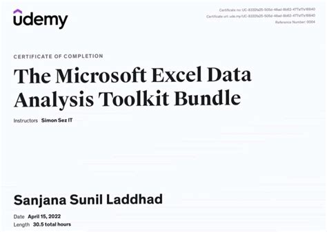 sanjana laddhad on linkedin certification dataanalytics excel