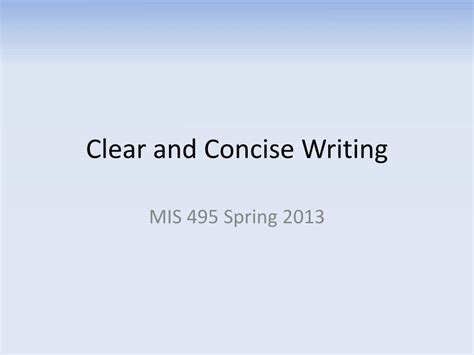 ppt clear and concise writing powerpoint presentation free download