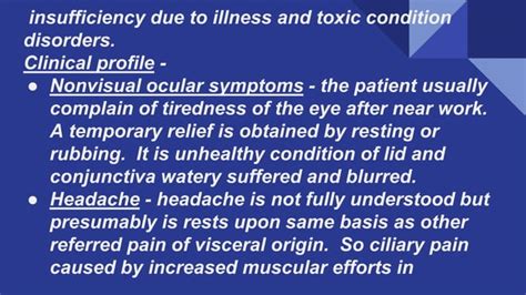 asthenopia pptx eye and vision conditions diseases and conditions