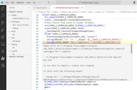 Error Of Building C Program In Catapult Studio With CMake RVfpga Understanding Computer