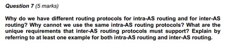 Solved Question 7 5 Marks Why Do We Have Different Routing