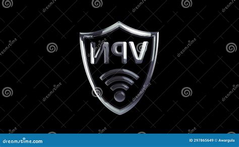 Vpn Virtual Private Network Metal Symbol Loop Rotating Stock Video