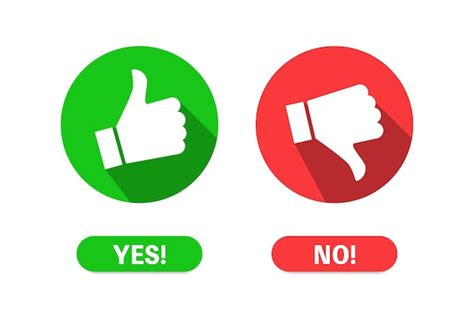 premium vector yes or no choice icons like and dislike thumbs up and thumbs down symbols