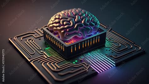 Human Brain As A Microchip Illustration Digitalization Business Artificial Intelligence