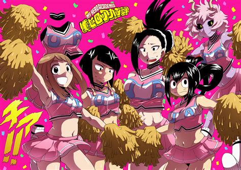 Uraraka Ochaco Asui Tsuyu Yaoyorozu Momo Ashido Mina Jiro Kyoka