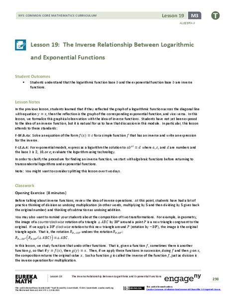 The Inverse Relationship Between Logarithmic And Exponential Functions
