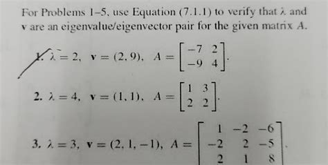 Solved For Problems 1 5 ﻿use Equation 711 ﻿to Verify