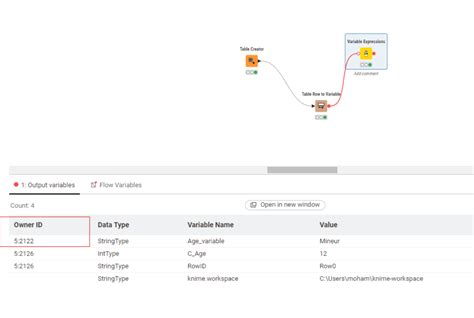 List Of All Variable Created In A Workflow Knime Analytics Platform