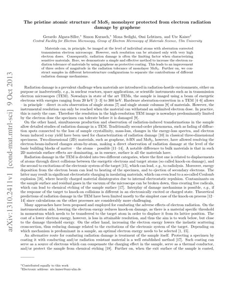 Pdf The Pristine Atomic Structure Of Mos2 Monolayer Protected From