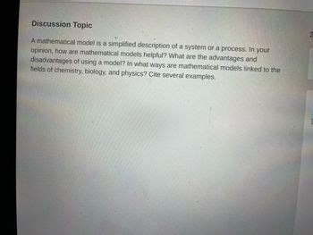 Answered A Mathematical Model Is A Simplified Description Of A System Or A Process In Your