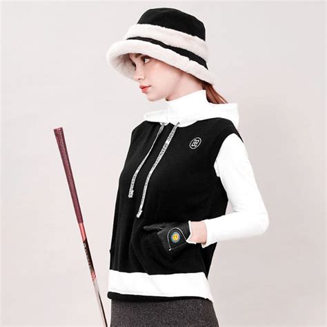 포스티 그린퀸 렌리 여성골프 니트 후드조끼 여성골프겨울조끼 골프니트조끼 골프베스트