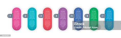 7가지 옵션 인포그래픽 템플릿 다채로운 막대 인포 그래픽 템플릿 연례 보고서 인터넷 교육 사업 잡지 정보 템플릿 개념에 대한 스톡 벡터 아트 및 기타 이미지 Istock
