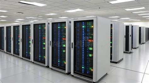 Modern Data Center Technology With Vibrant Led Lights And Efficient Servers Showcasing Advanced