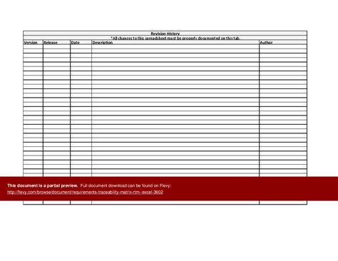 Requirements Traceability Matrix RTM Excel Template Excel XLS