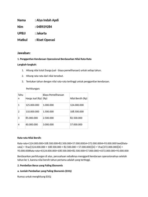 Tugas 1 Riset Operasi Pdf