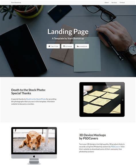 free html landing page templates
