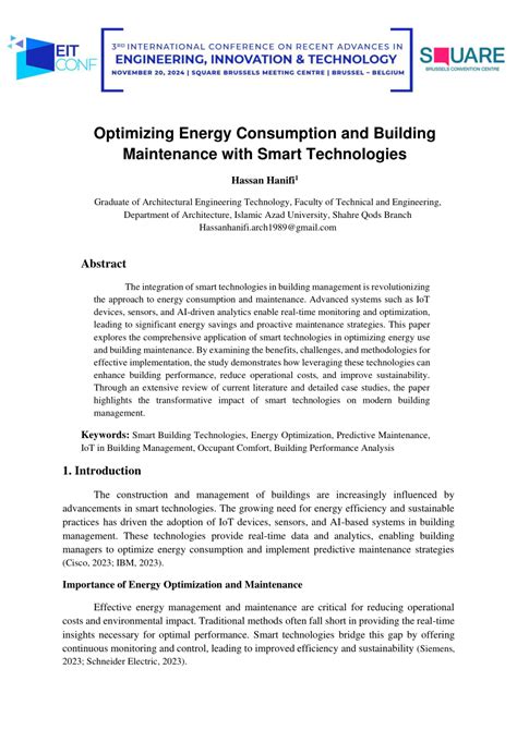 pdf optimizing energy consumption and building maintenance with smart