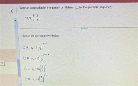 solved write an expression for the general or nth term an