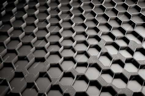 Premium Photo Grey Hexagon Cells Honeycomb Mesh Pattern D Render Digital Illustration