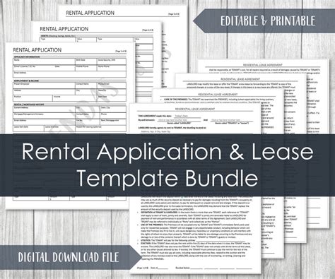 Rental Application Forms And Residential Lease Templates Tenant