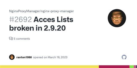 acces lists broken in 2 9 20 · issue 2692 · nginxproxymanager nginx