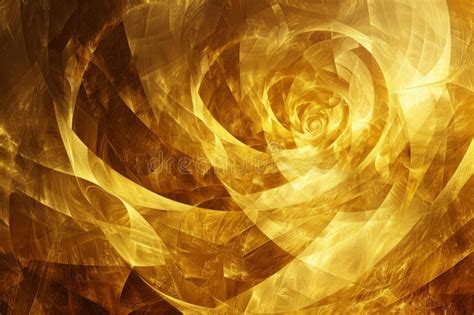 Elegant Swirling Golden Patterns Forming a Fractal Spiral, Perfect for Creative Designs Stock ...