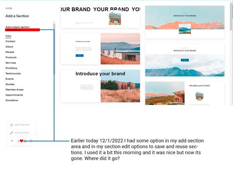 Save And Reuse Sections Option Pages And Content Squarespace Forum