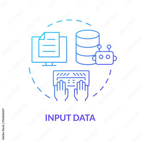 input data blue gradient concept icon key element of prompt specific information for chatbot