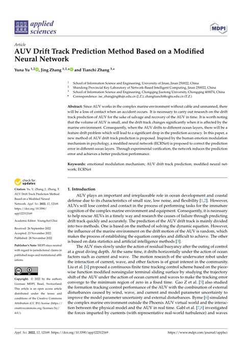 Pdf Auv Drift Track Prediction Method Based On A Modified Neural Network