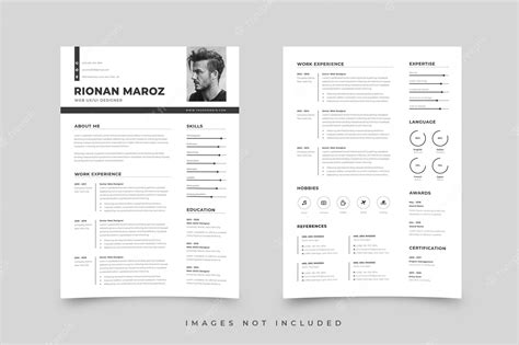 Резюме резюме шаблона Премиум вектор