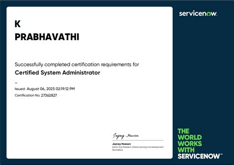 Servicenow Certification Systemadministrator Continuouslearning Careergrowth Itsm