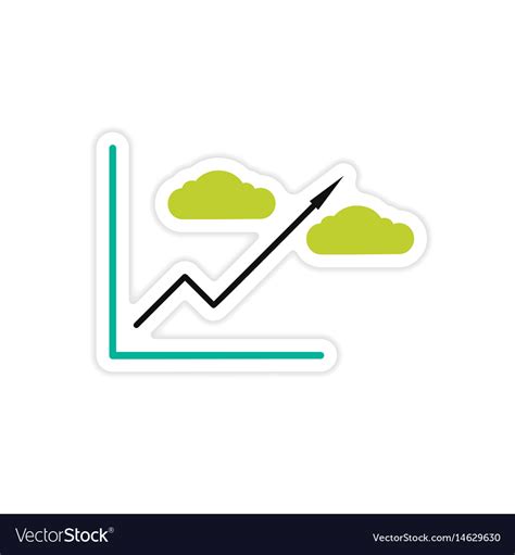 Stylish Sticker On Paper Economic Graph A White Vector Image