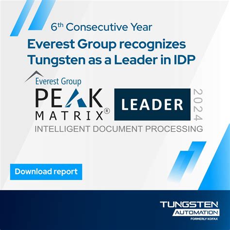 Tungsten Automation On Linkedin Everest Group Names Tungsten Automation A Leader In Idp Tungsten…