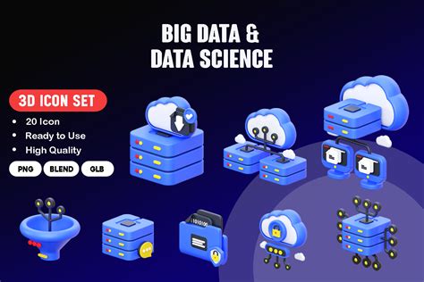 Premium Big Data And Data Science 3d Illustration Pack From Network
