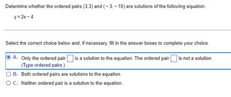 solved determine whether the ordered pairs 3 3 and