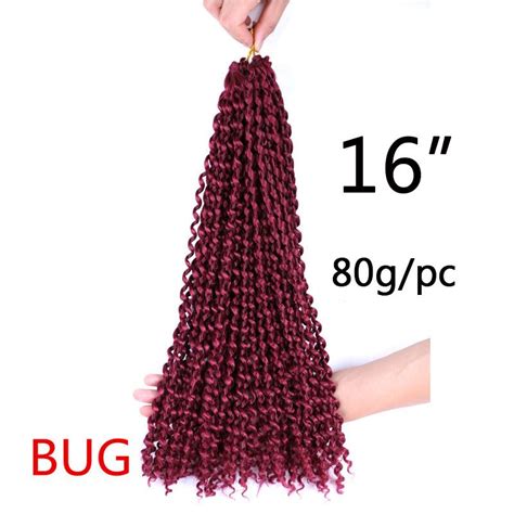 2020 Passion Twist Crochet Hair Afro Kinky Curly 16Inch Long Bohemian Crochet Braid Synthetic