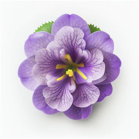 Vista Superior De La Flor Violeta Africana Aislada En Un Fondo Blanco