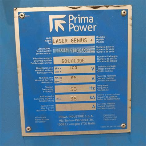 Prima Power Genius 2060 6kw Used Machines Exapro